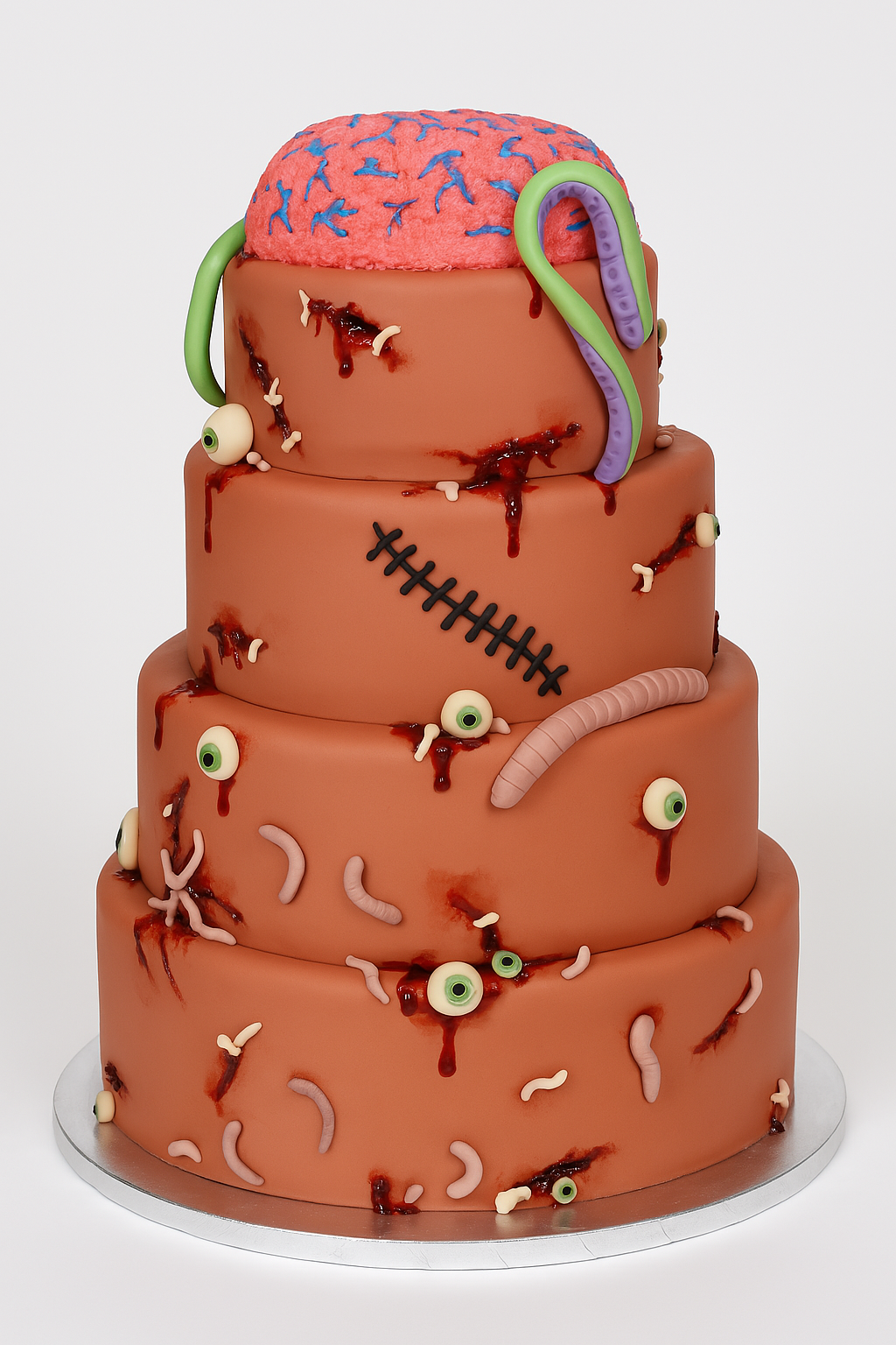 Zombie Brain Horror Tier Cake – 7th Heaven Bakery UK