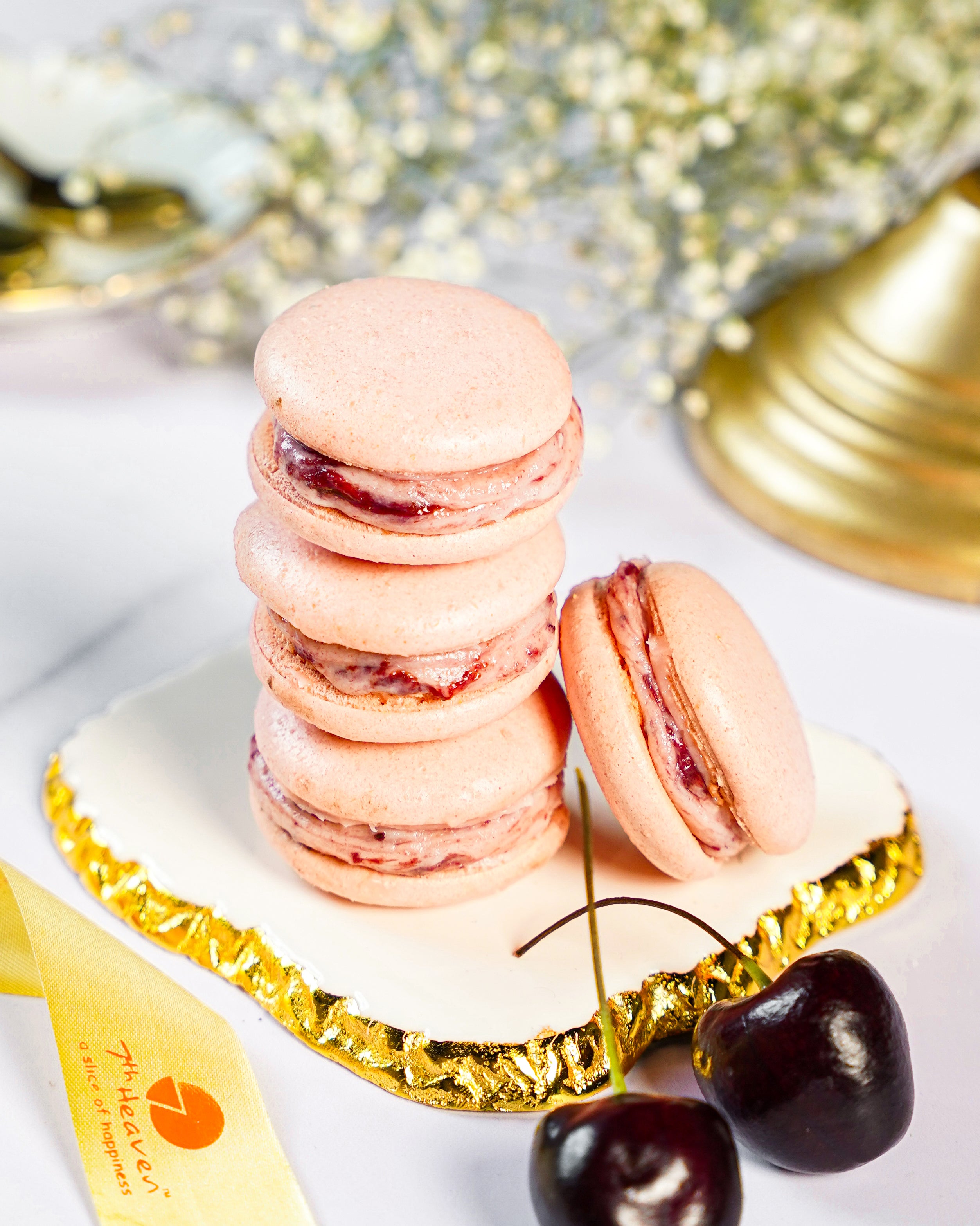 Cherry Macaron – 7th Heaven Bakery UK